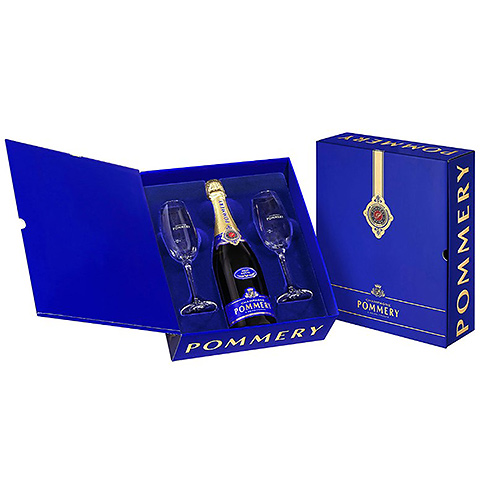 Pommery Champagne Brut Royal Coffret With 2 Champagne Glasses 75 Cl